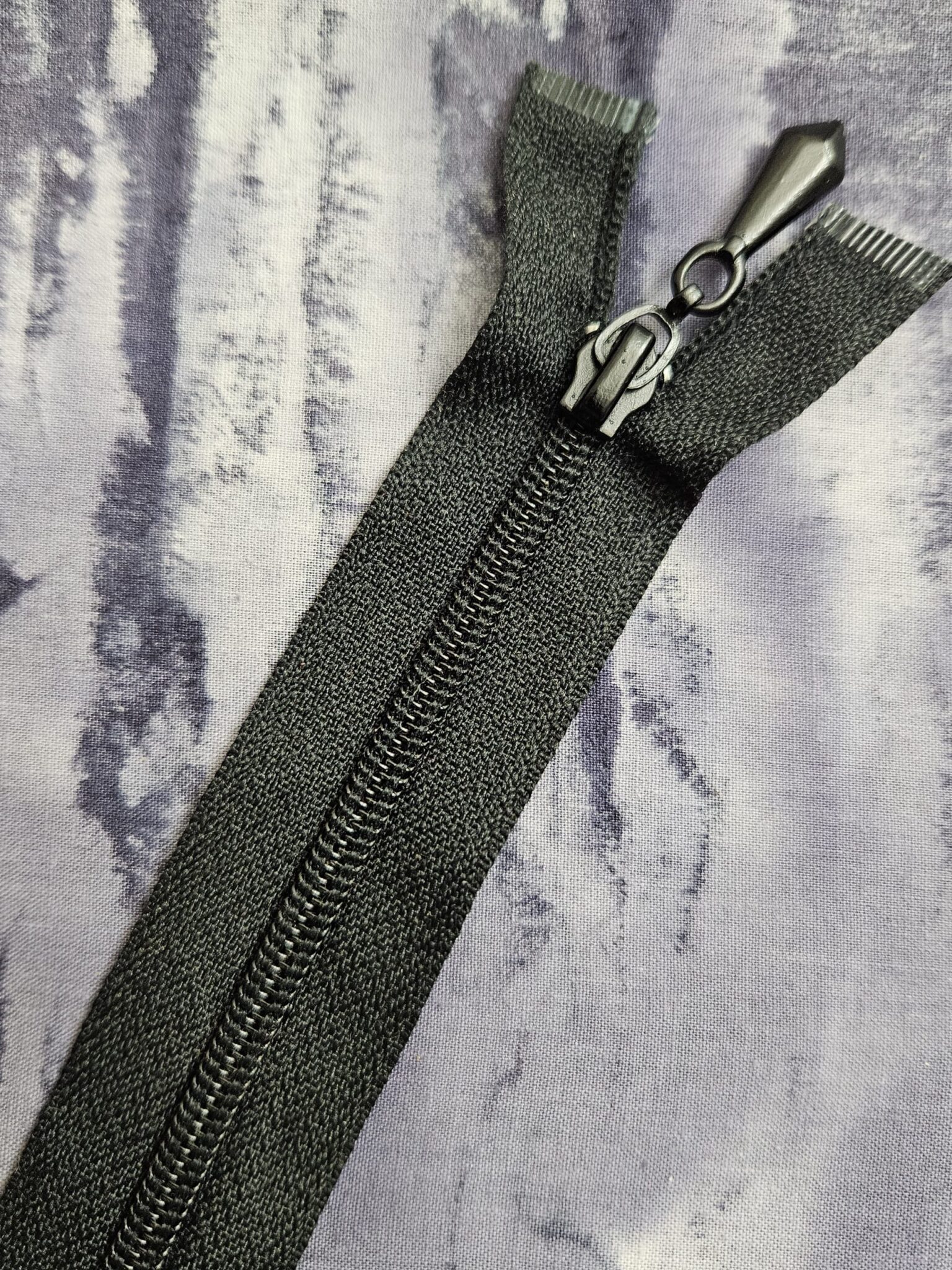 NEW – 19″ Open-ended Black nylon jacket zipper #5 with teardrop zipper ...